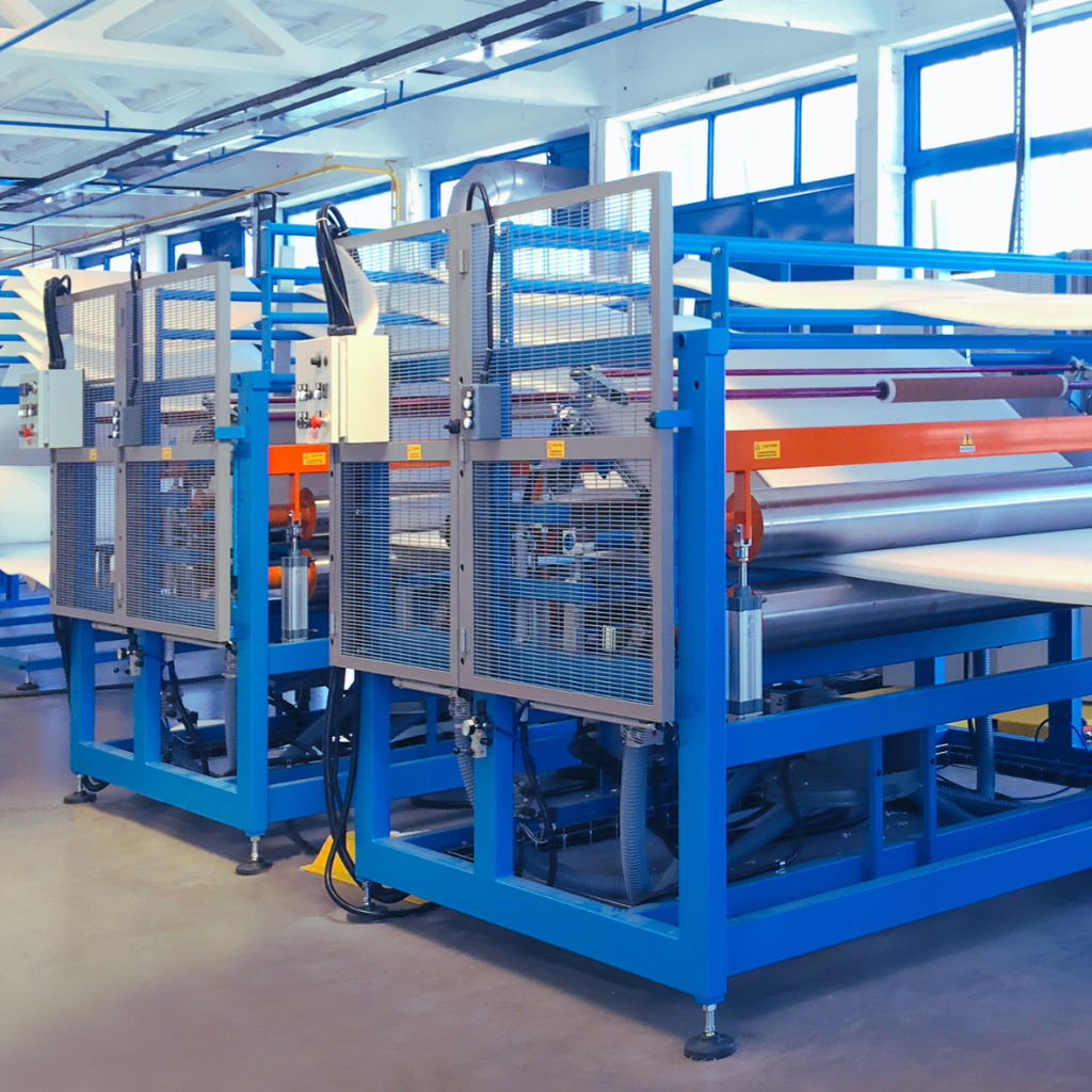 Laminating line for foam, air bubble film EVA, LDPE, HDPE, PP ...